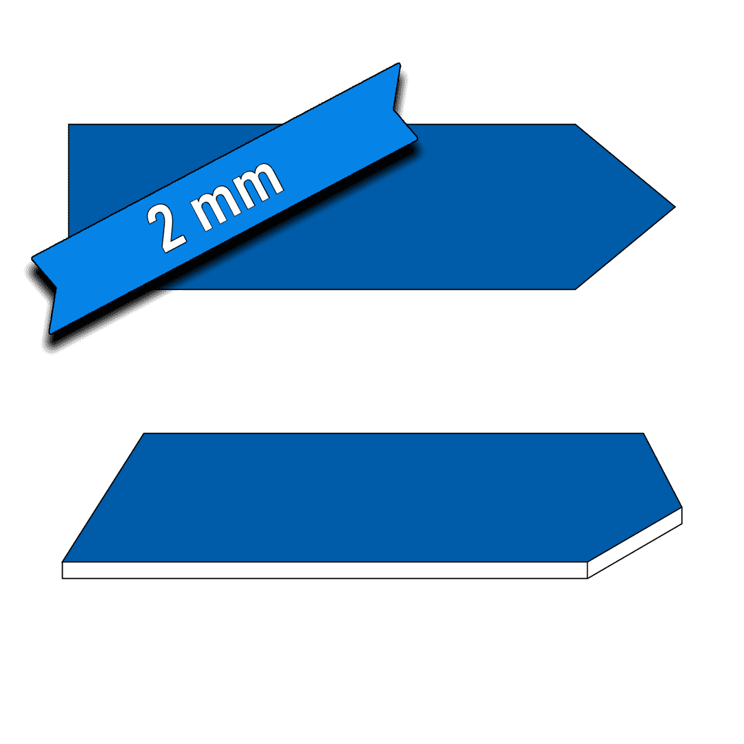 Platte 2mm Forex PVC-Hartschaum - freies Format